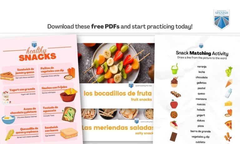 Yummy Snacks Vocabulary (Free Spanish Lessons for Kids)