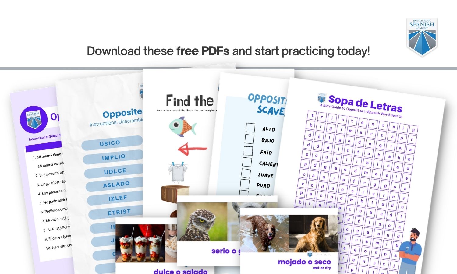 A Fun Kids' Guide to Opposites in Spanish (Free Lesson and Activities)