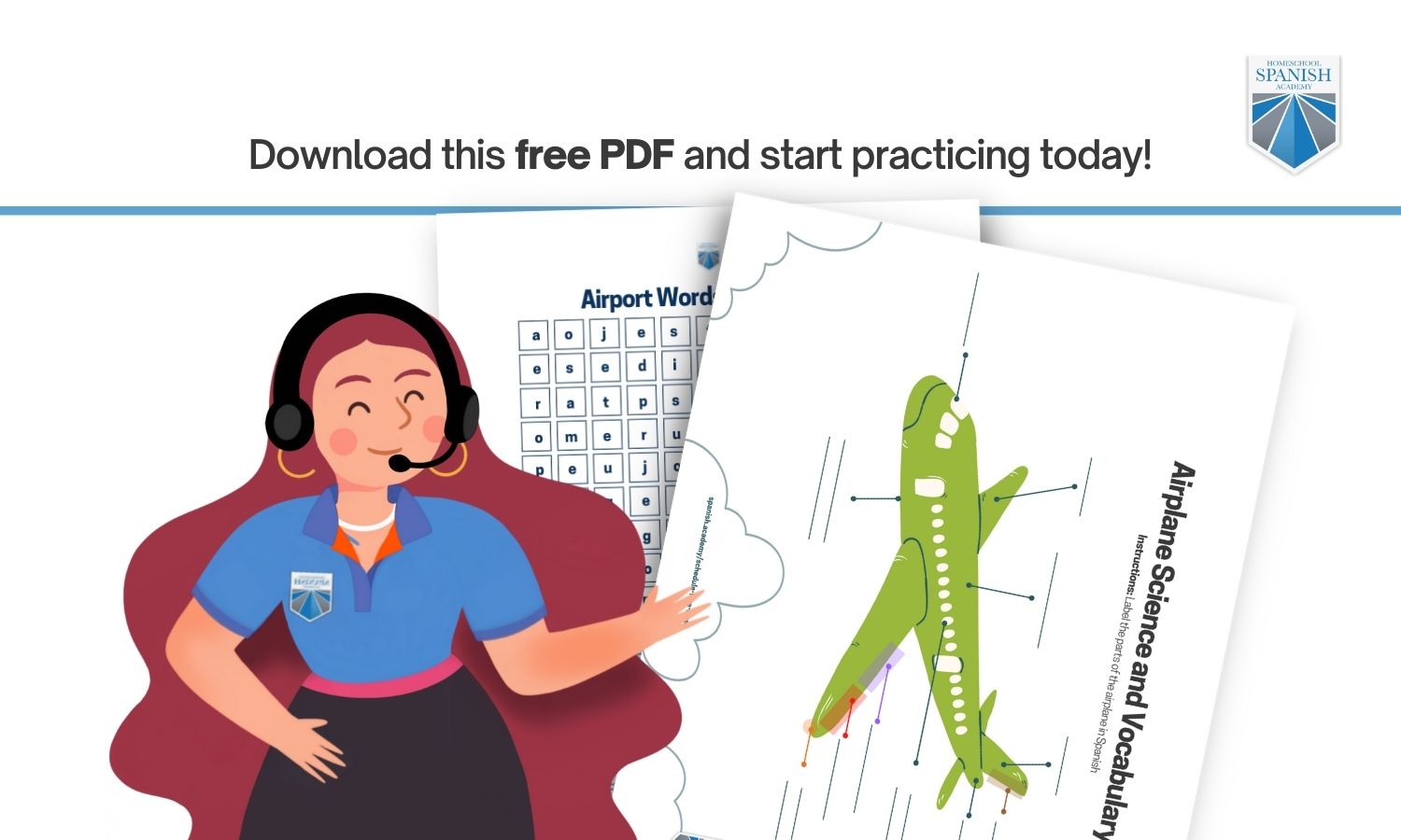 Airplane Science and Vocabulary (Free Spanish Lessons for Kids)