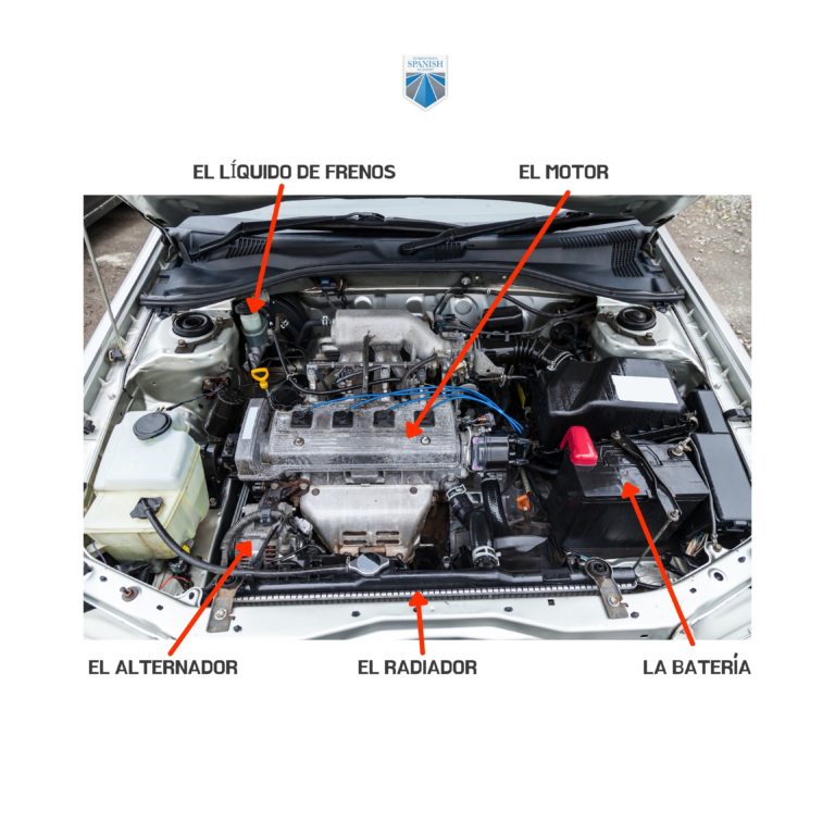 Car Parts Spanish Vocabulary List: Learn Using Pictures